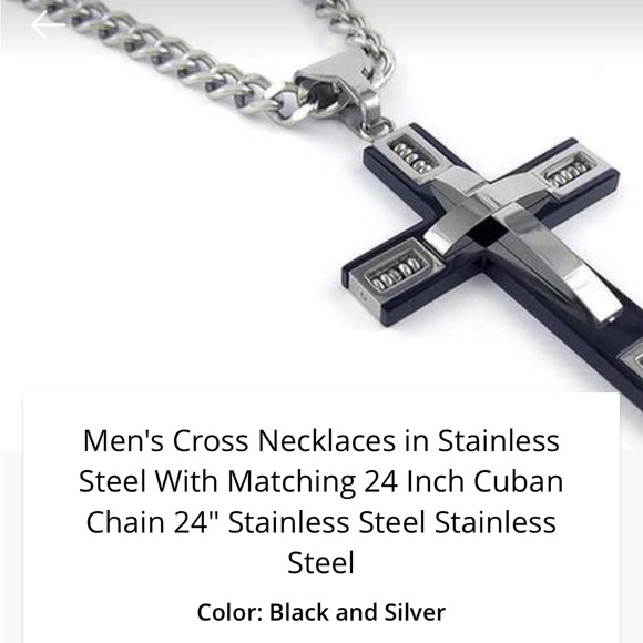 Accessories | Mens Stainless Steel Cross Necklace | Poshmark